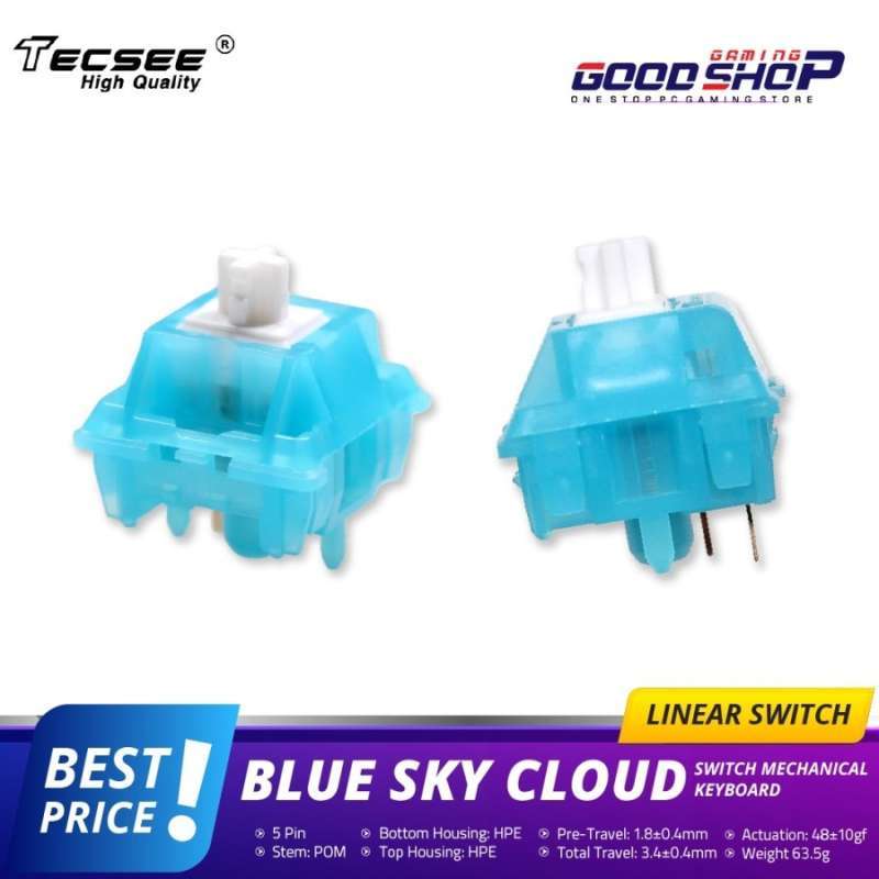 Jual Tecsee Linear Switch 63,5g Blue Sky Cloud Hpe - Keyboard Switch Di ...