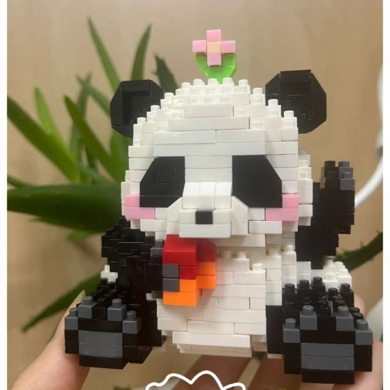 Promo Cute Panda Lego Nano Block Miniblock Model Karakter Kartun Mainan ...