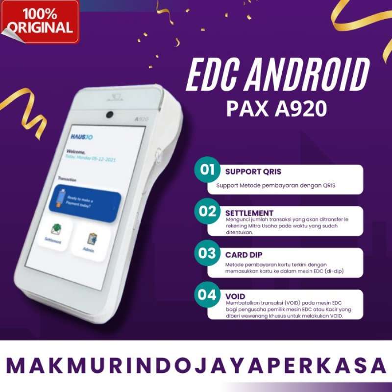 Promo Mesin Printer edc android pax A920 mesin Printer spbu mypertamina ...