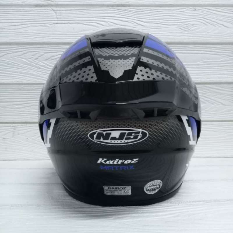 Jual Njs Kairoz Motf Matrix Black Blue Doff Half Face Original Njs Sni ...