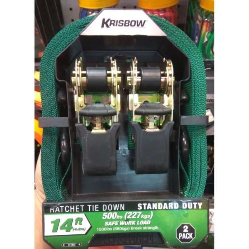 Promo Krisbow Tali Pengikat Barang Hijau Motor Mobil Ratchet Tie Down ...