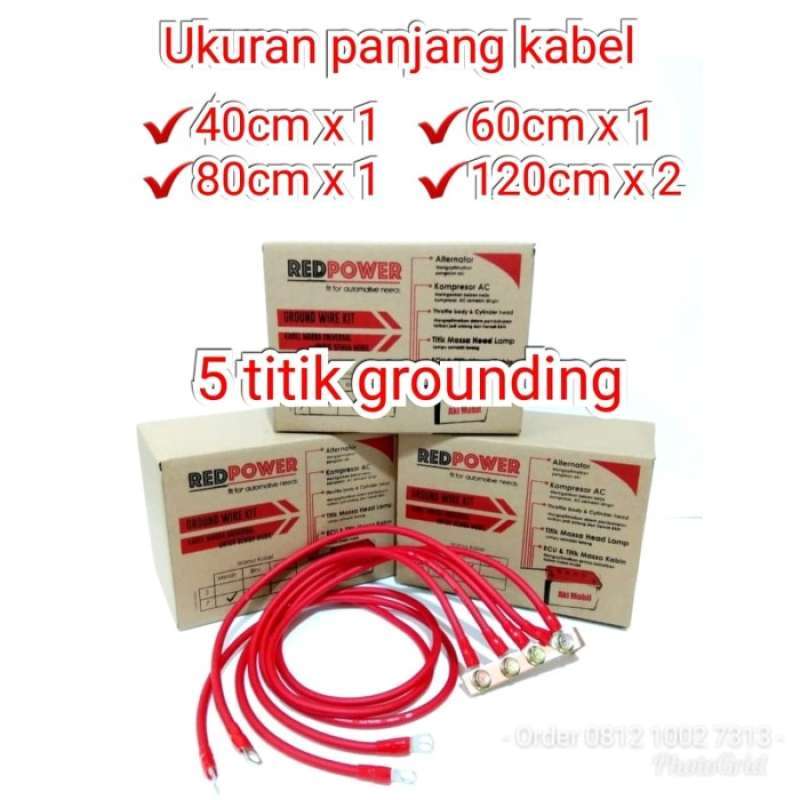 Jual Kabel grounding redpower 5 titik merah untuk ground mobil di ...