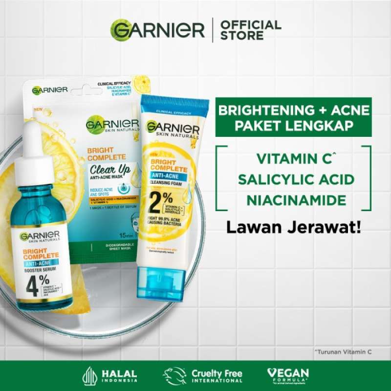 Promo Garnier Bright Complete Anti Acne Starter Kit Diskon 33% di ...
