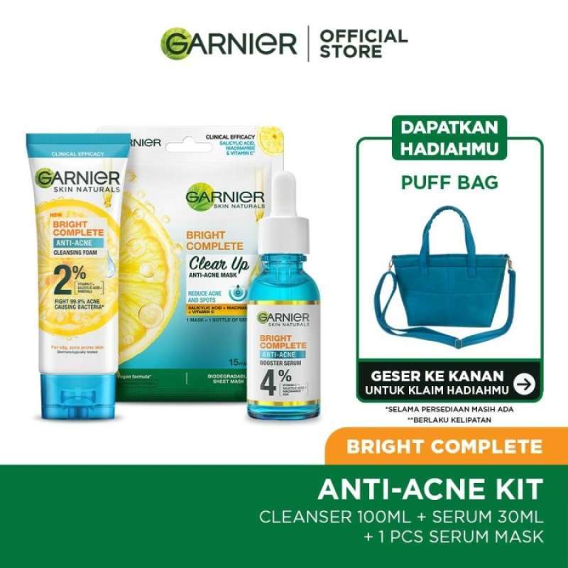 Promo Garnier Bright Complete Anti Acne Starter Kit Diskon 33% di ...