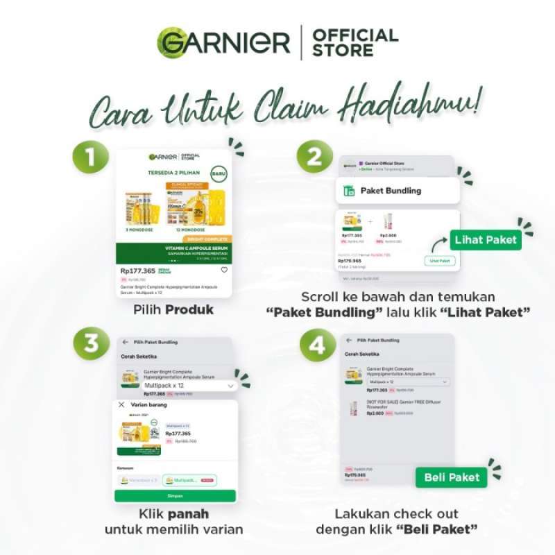 Promo Garnier Bright Complete Anti Acne Starter Kit Diskon 33% di ...