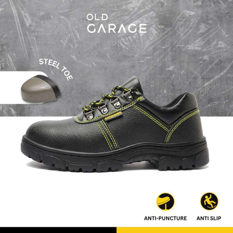 Promo Sepatu Safety Shoes Ujung Besi Kerja Proyek Low Cut Hitam List ...