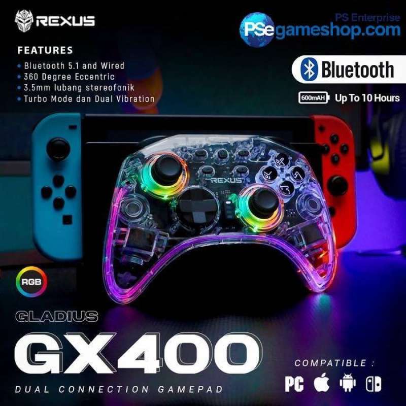 Promo Rexus GX400 Gamepad Wireless Bluetooth Gaming Joystick Gladius GX ...