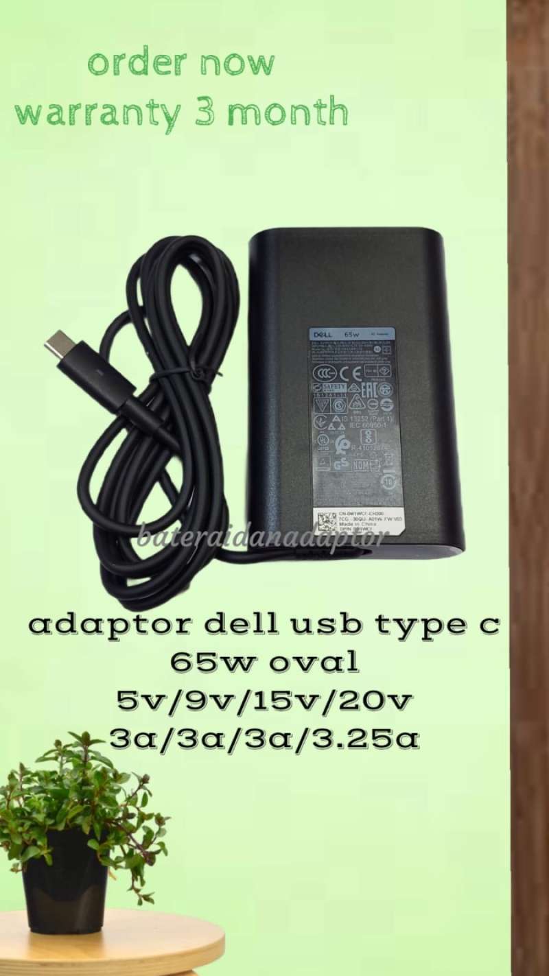 Promo Adaptor Dell Usb Type C 65w Oval Original Diskon 23% Di Seller ...