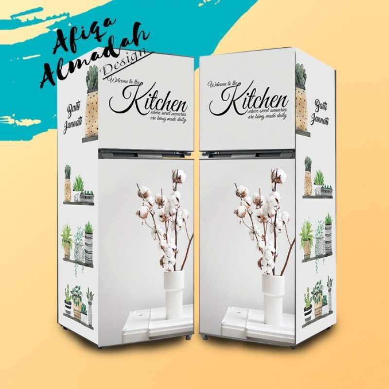 Promo Stiker kulkas 2 pintu full body bunga M - 1 pintu - Samping2 ...