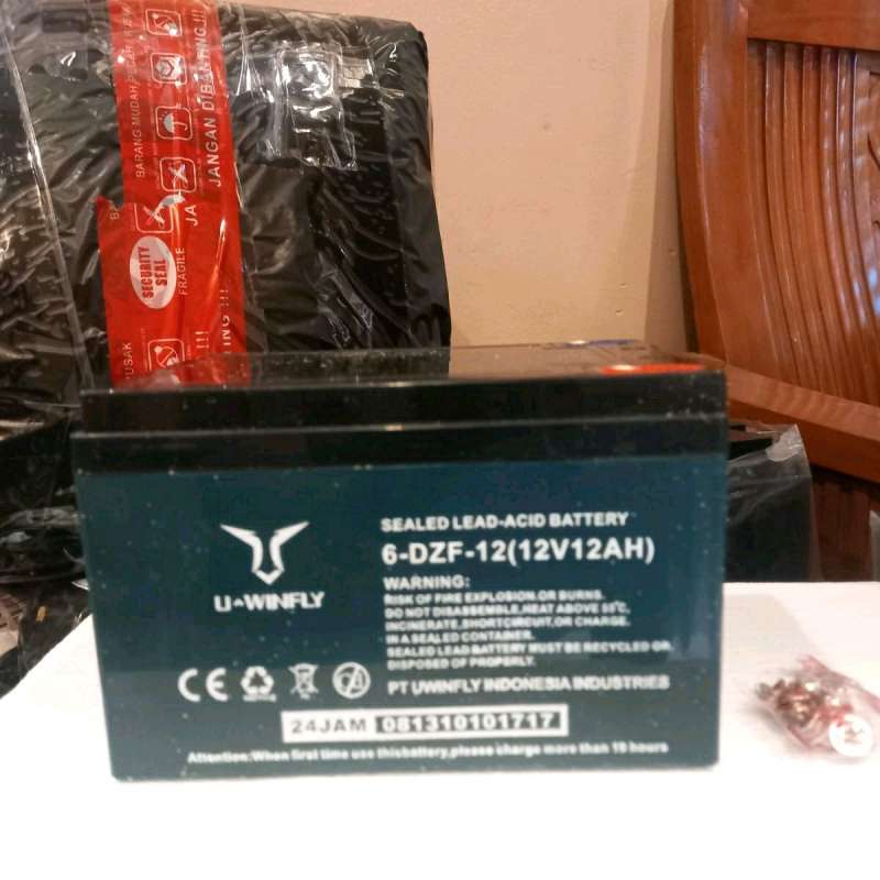 Jual Aki Sepeda Listrik Selis 12v 12ah vrla kepala baut uwinfly 6dzf12 ...