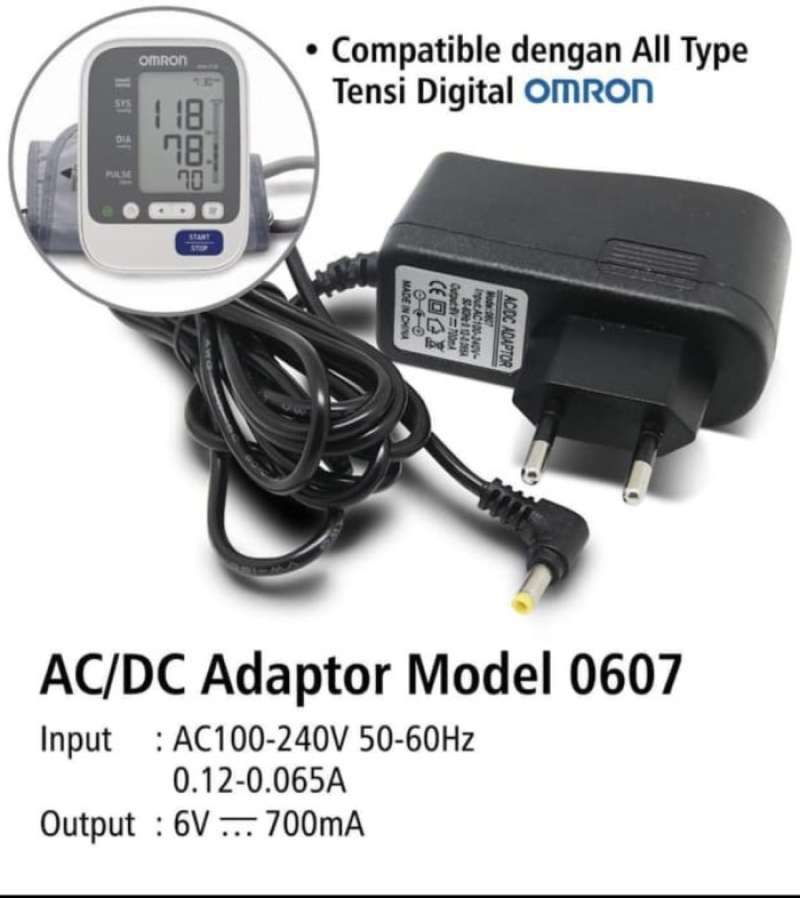 Promo Adaptor Tensimeter Digital Ac/dc 0607 (bisa Untuk Semua Type Omron) Diskon 23% Di Seller ...