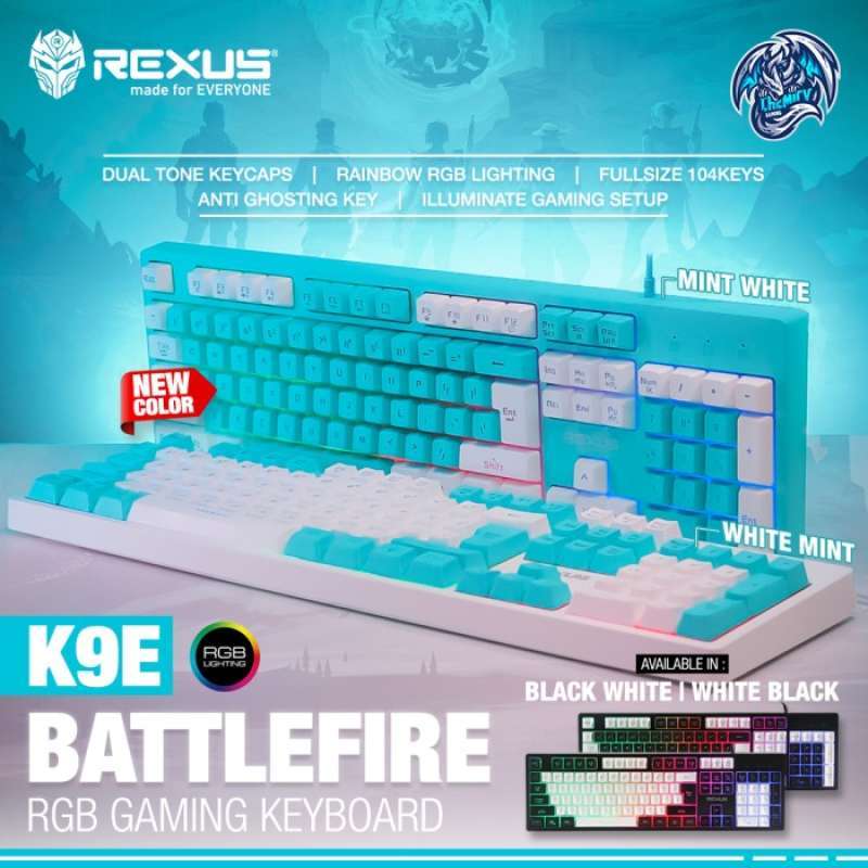 Promo Rexus Battlefire K9e Rainbow Rgb Gaming Keyboard Diskon 33% Di ...