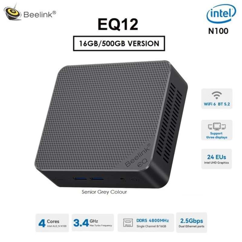 Jual BEELINK EQ12 Mini PC - 16GB RAM 500GB SSD - Intel Alder Lake N100 - DARKGREY di Seller ...