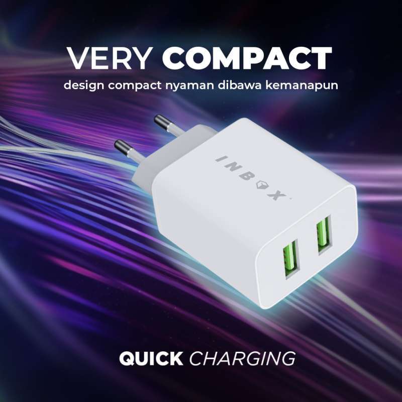 Promo Inbox Fa-2 Adaptor Travel Charger Dual Port 2.1a Fast Charge ...