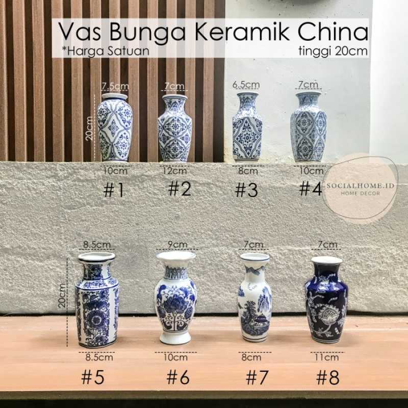 Promo Vas Bunga Keramik Porcelain China Putih, Tinggi 20cm - 1 A9 ...