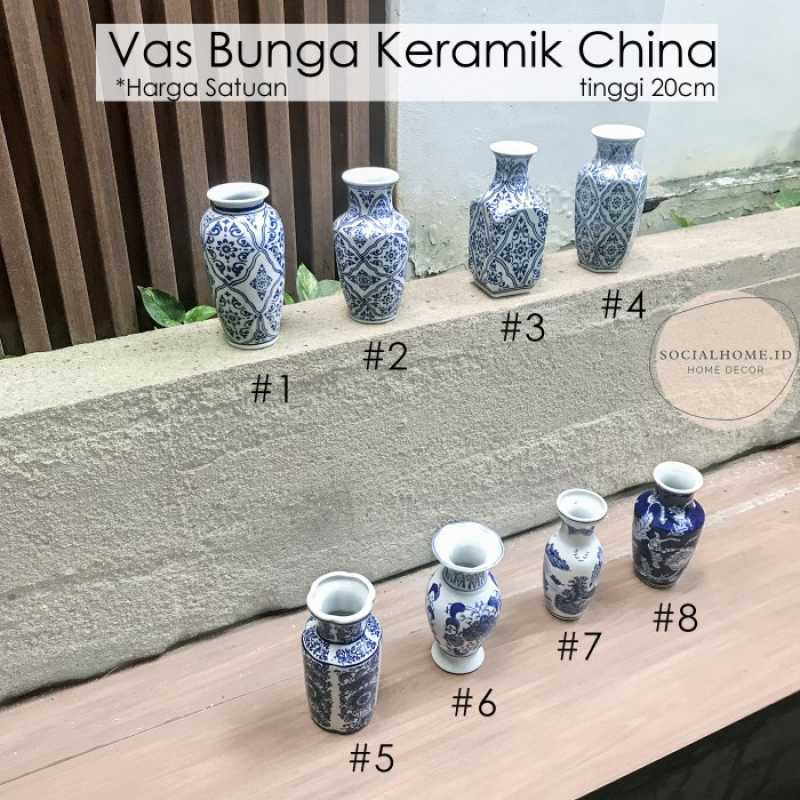 Promo Vas Bunga Keramik Porcelain China Putih, Tinggi 20cm - 1 A9 ...