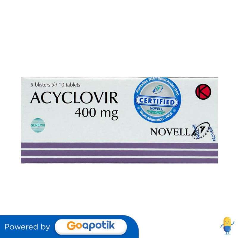 Jual Acyclovir Novell 400 Mg Box 50 Tablet Di Seller Apotek Alisa ...