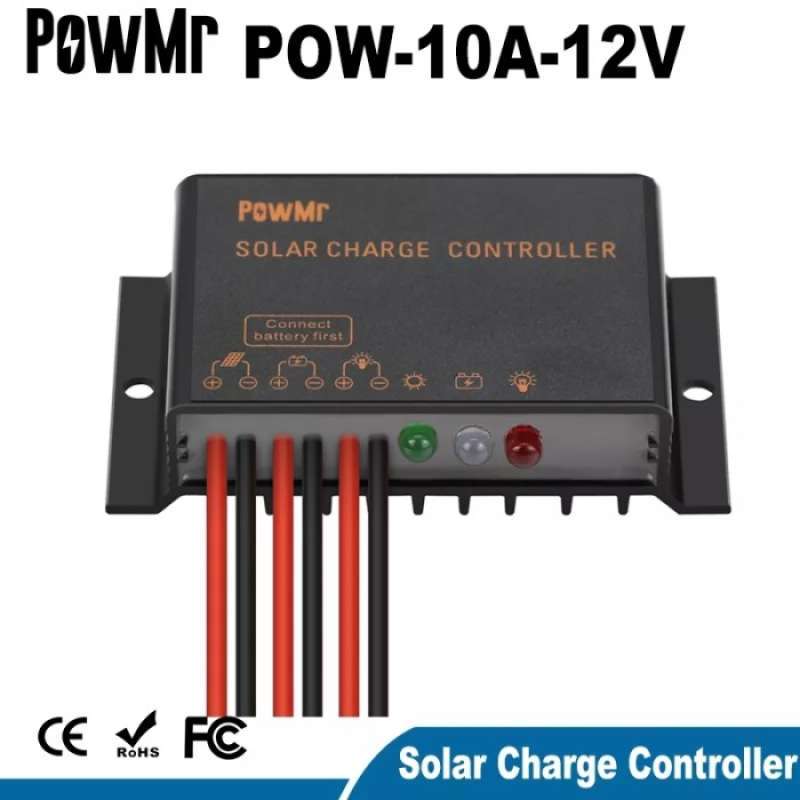 Promo Solar Charge Controller Powmr Pwm 10a 12v/24v Waterproof Ip68 ...