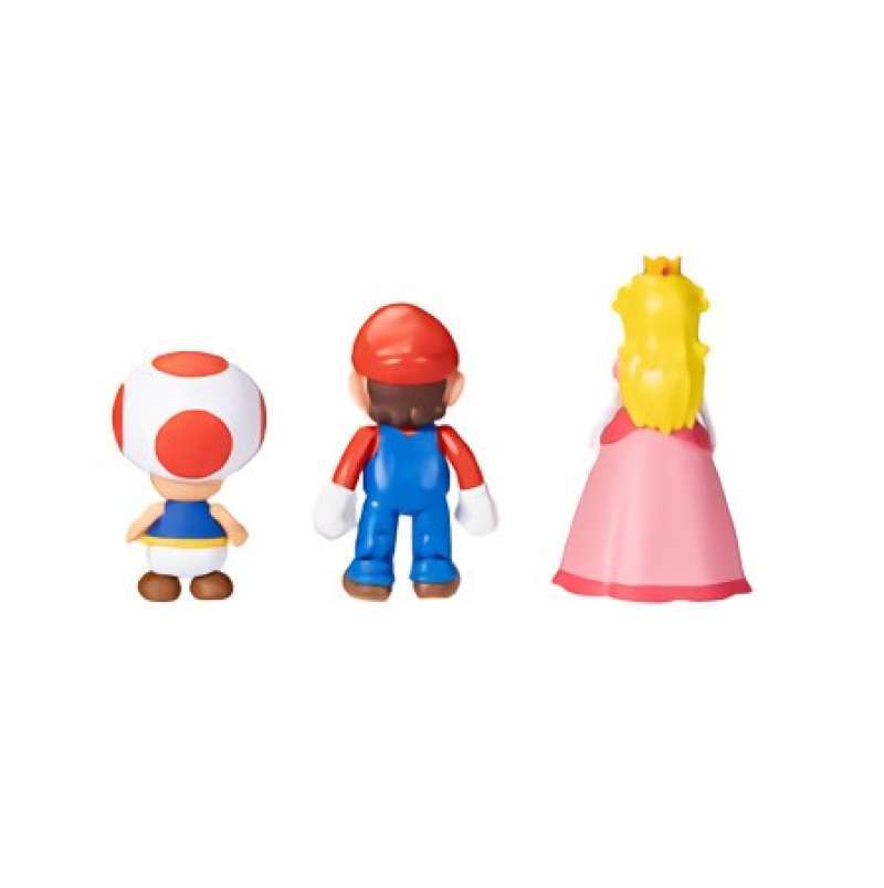 Jual Super Mario Figures 3 Pack 4 Toad Mario Peach Figure Set Poseable ...