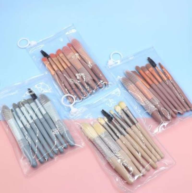 Jual Kuas Set Make Up 8 Pcs Free Pouch Set Mini Travel Make Up Brush ...