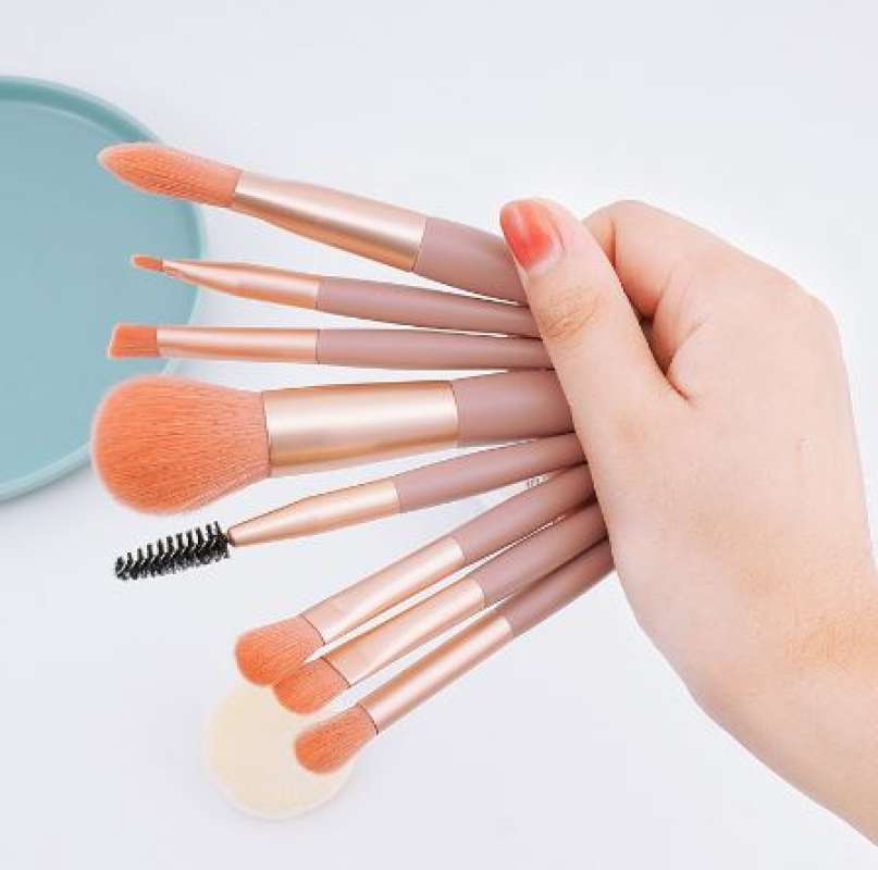 Jual Kuas Set Make Up 8 Pcs Free Pouch Set Mini Travel Make Up Brush ...