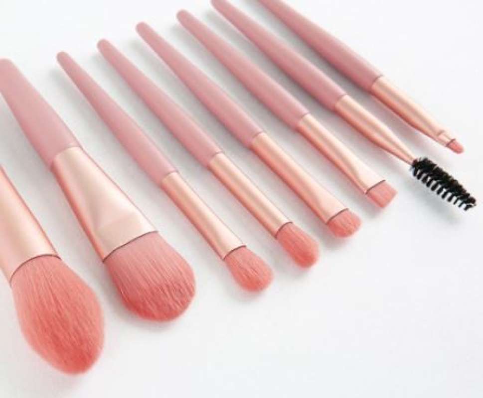 Jual Kuas Set Make Up 8 Pcs Free Pouch Set Mini Travel Make Up Brush ...