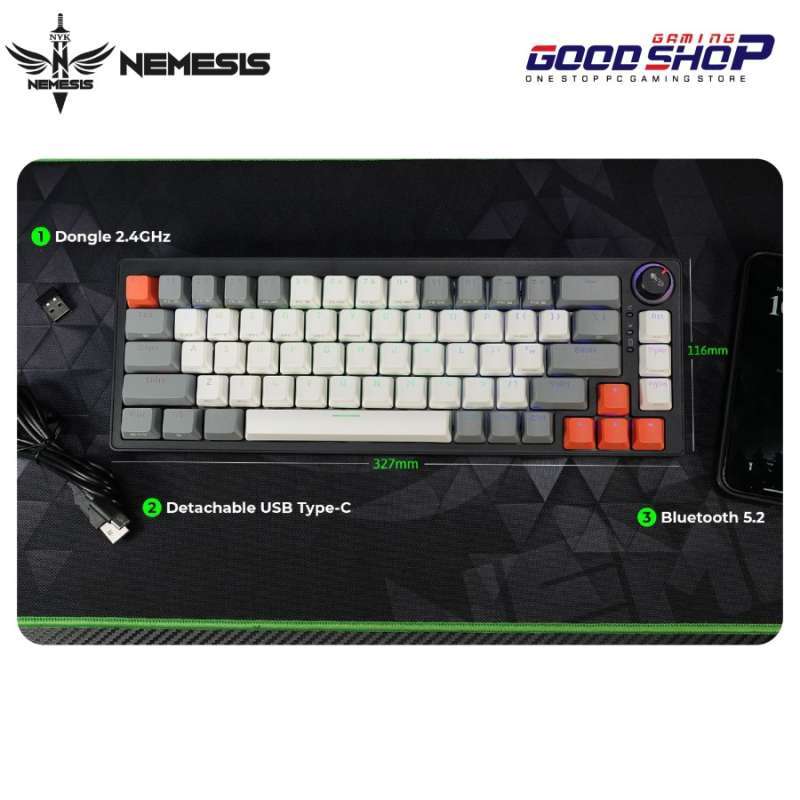 Jual Keyboard Mechanical Hotswap Nyk Nemesis Daemon Mkn-08 - Brown ...