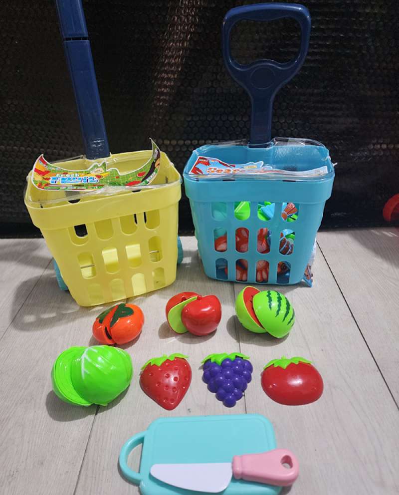 Jual Oem Mainan Shopping Cart Keranjang Belanja Trolley Food - Troli ...