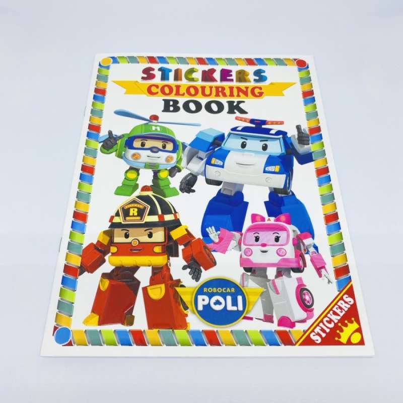 Promo Buku mewarnai gambar anak sticker activity book robocar poli ...