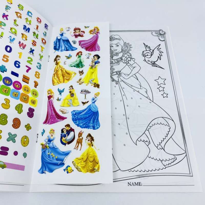 Promo Buku mewarnai gambar anak sticker activity book disney princess ...