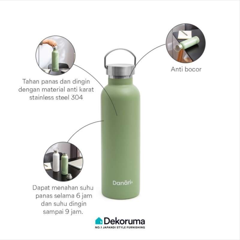 Jual Dekoruma Chubu Botol Thermos Stainless Steel 750 Ml - Green Di ...