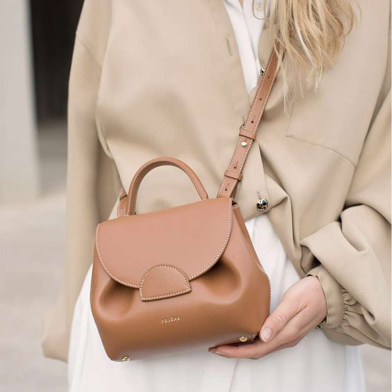 Promo Polene Numero Uno Nano Crossbody Bag Calfskin Leather Camel Ghw ...