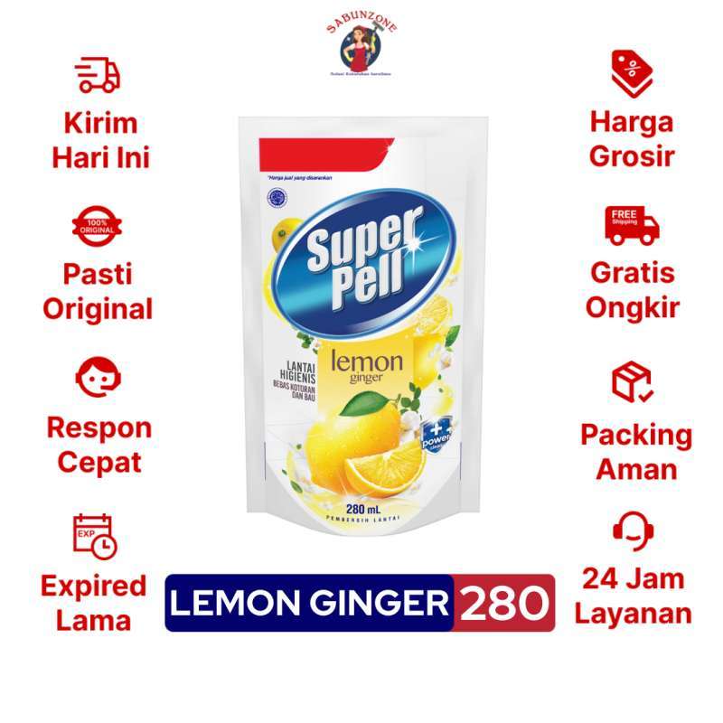 Jual Pembersih Lantai Super Pell Lemon 280 Ml Di Seller Sabun Zone ...