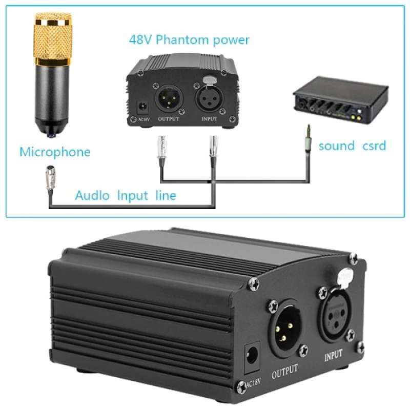 Jual Phantom Power Supply 48V Xlr Condenser Mic Karaoke Penguat ...