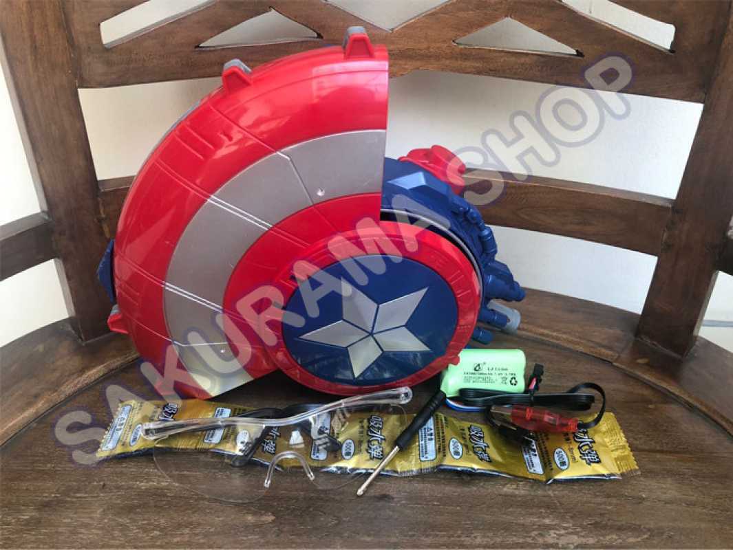 Promo Captain America Automatic Water Gel Gun Shield Blaster Mainan ...