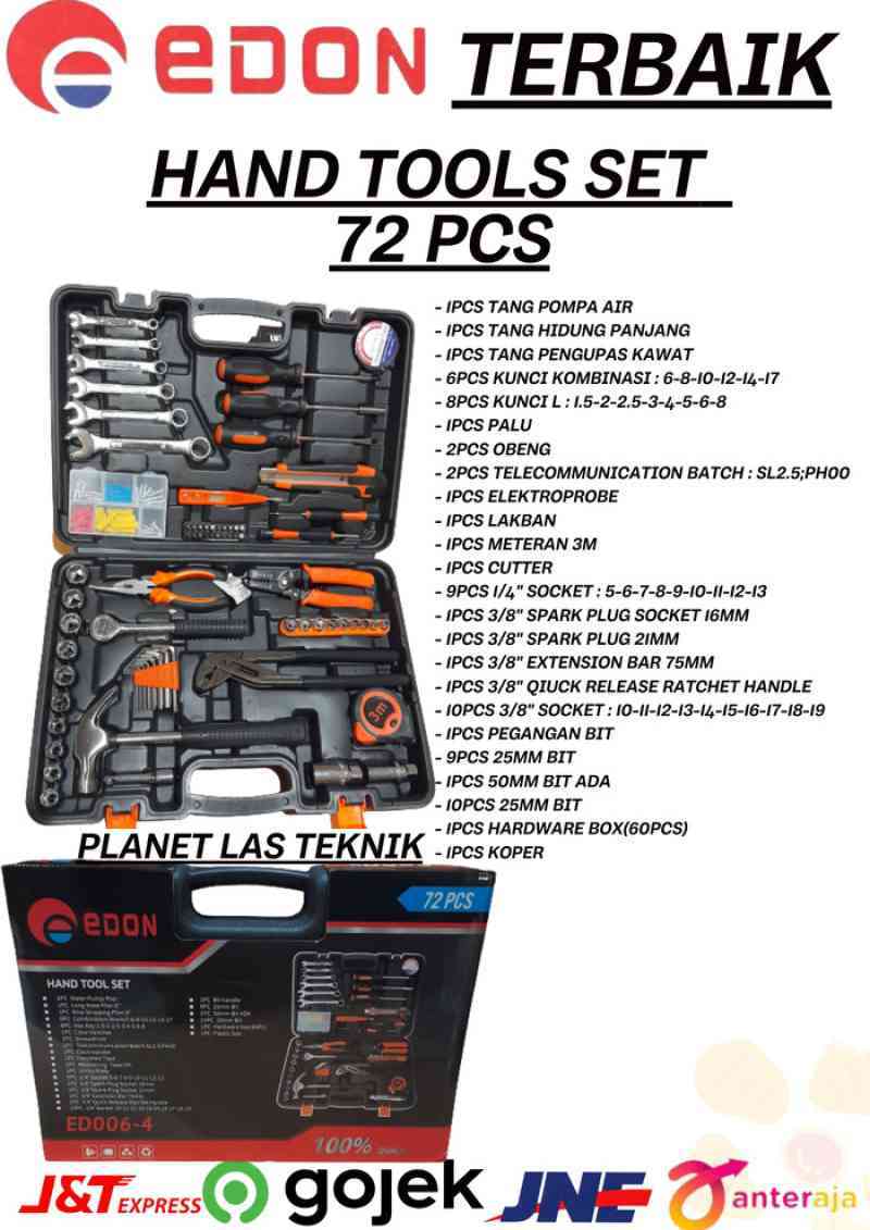Promo Edon Hand Toolset / Tool Kit Set / Toolkit Alat Perkakas ED006-4 Tools Diskon 23% di ...