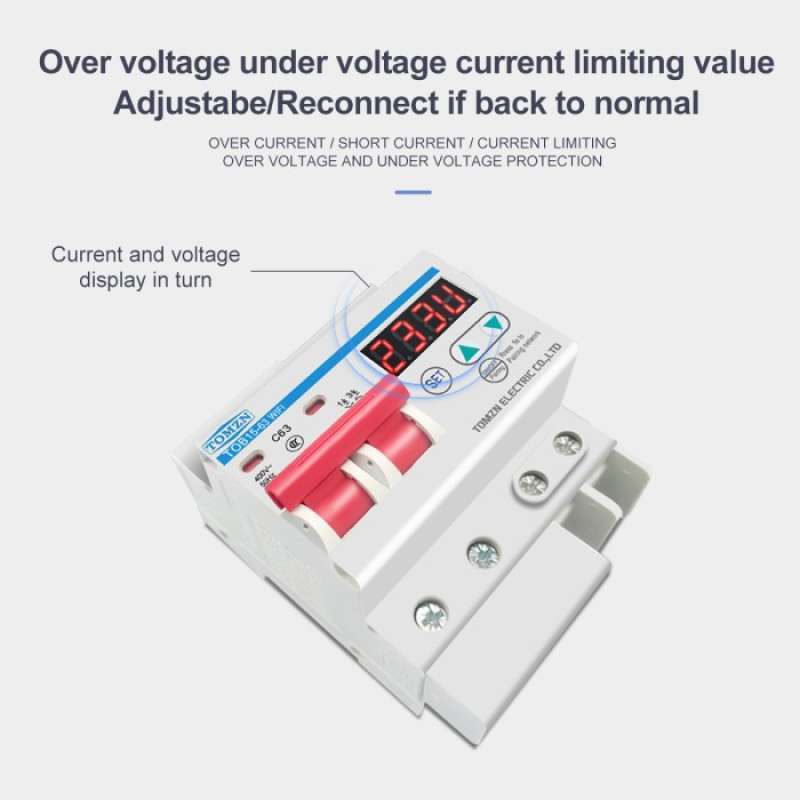 Promo Smart MCB WIFI AC 63A 2P Over Under Voltage Current Protection ...