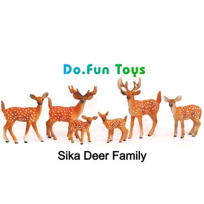 Promo Sika Deer Family Animal Figure/ Miniatur Mainan Binatang Rusa ...