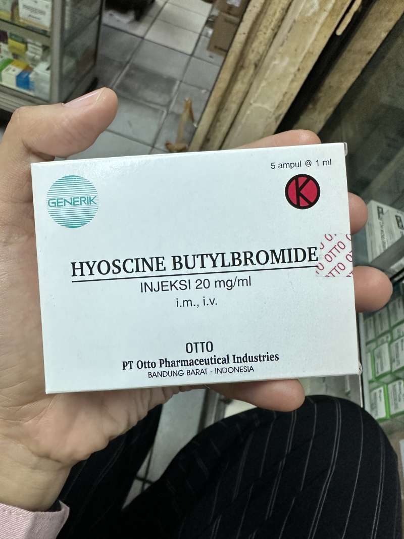 Jual Vitamin Hyoscine. butylbromide. BOX ORIGINAL INJEKSI 20mg 5 ampul ...