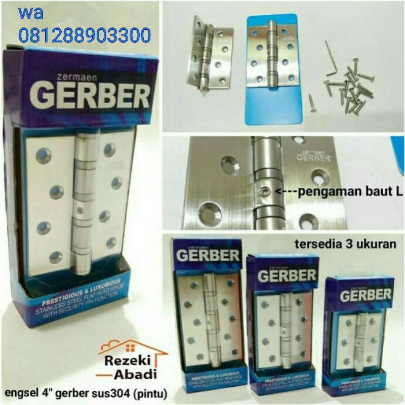 Promo Engsel Gerber SUS 304 4 / Engsel Pintu Diskon 23% di Seller Rabatan Store - Cengkareng ...