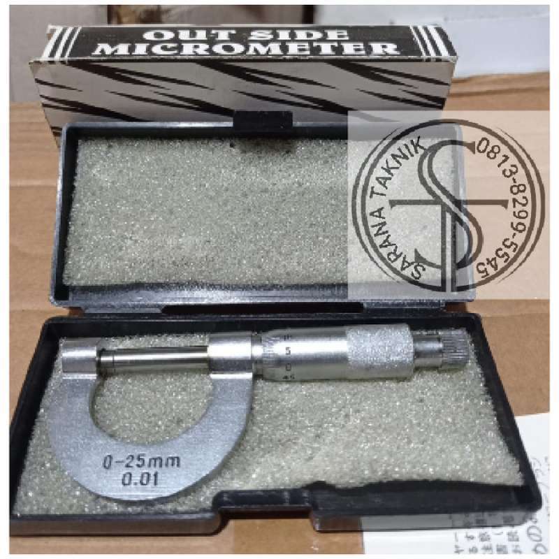 Promo Out Side Micrometer Jarak 25 - 50 x 0.01 - Mikrometer Luar Micro ...