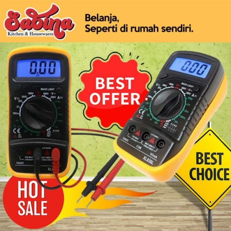 Promo Multimeter Mini Pocket Digital Multi Tester AC DC Voltage Tester ...