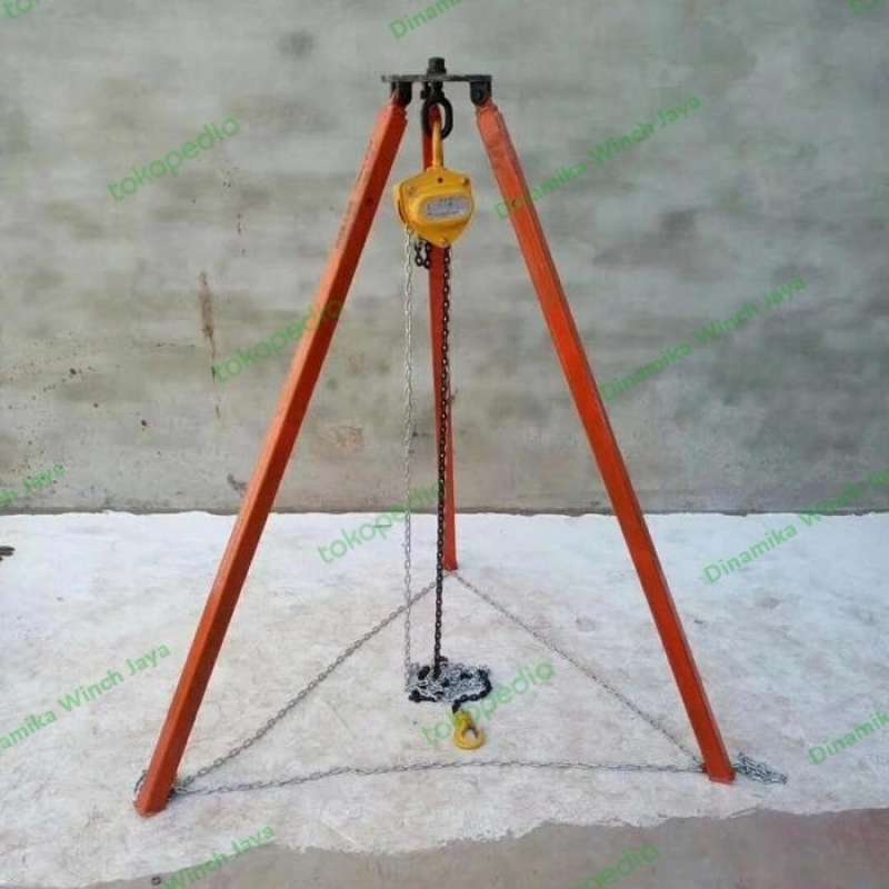 Promo tripod hoist takal 3 ton/3000 kg 3,5,7,10,15,20 meter Diskon 23% ...