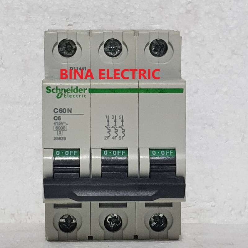 Promo MCB Schneider C60N 6A 3P 6kA / MCB Schneider C60N 6 Ampere 3 ...