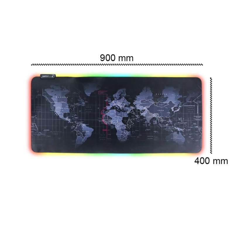 Jual Gaming Mouse Pad XL TaffGO Peta Dunia + LED RGB 400 x 900 mm - GMW ...