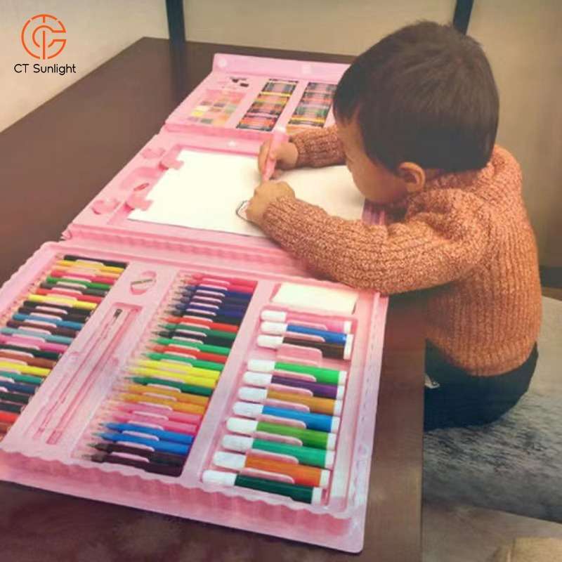 Jual CT Sunlight VIRAL CRAYON SET 208 Pensil Warna Crayon Set 208 Pcs ...
