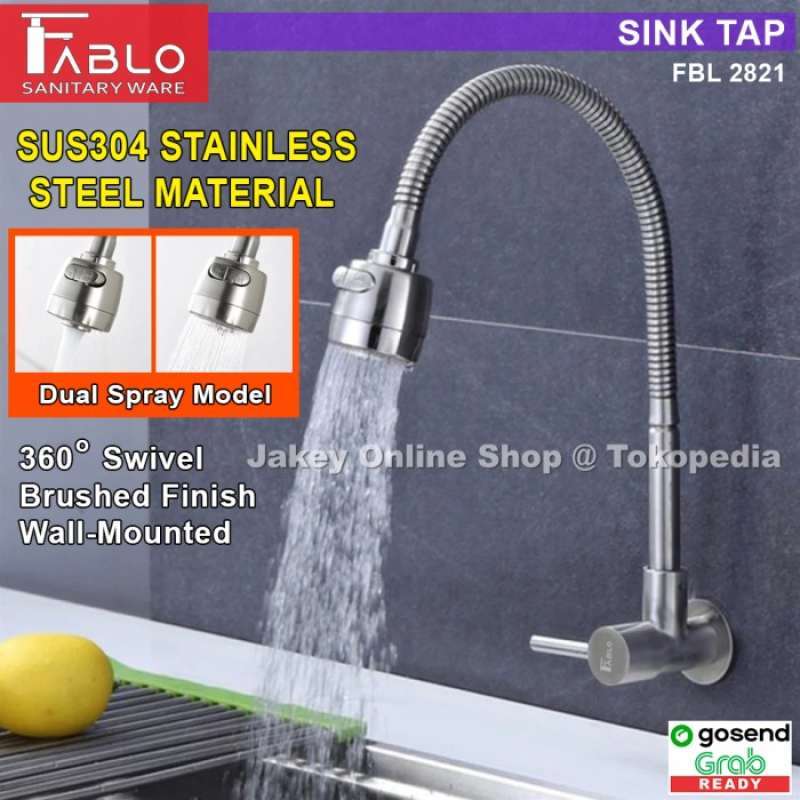 Promo Kran Cuci Piring Flexible Stainless SUS304 Keran Air Sink Dapur ...