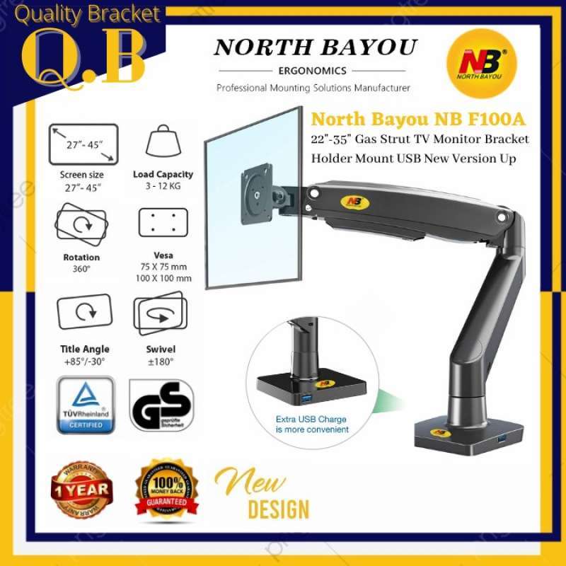 Promo Bracket Monitor 22 - 35 North Bayou NB F100A Gas Strut Desktop ...