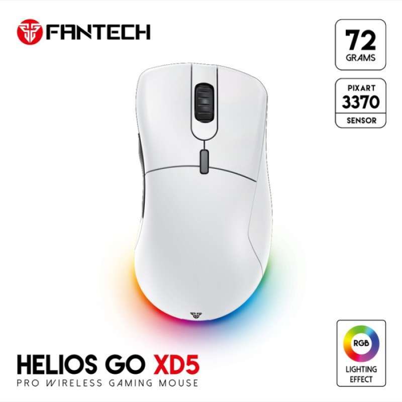 Promo Fantech Helios Go Xd5 Wireless Mouse Gaming Rgb Dual Mode Pixart ...
