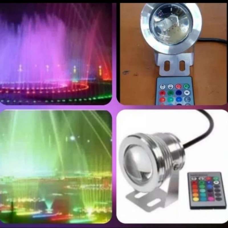 Promo Lampu Kolam / Lampu Sorot DC Led 10W 10 Watt RGB Warna Warni ...